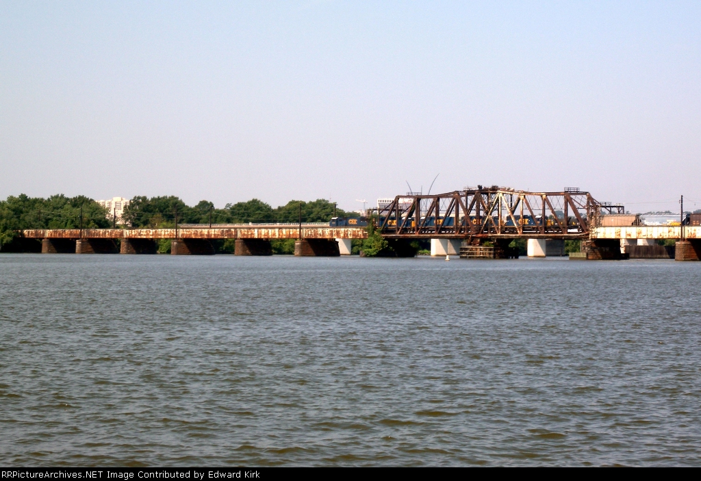 CSX Train Crosses Potomac River Bridge (RFP)